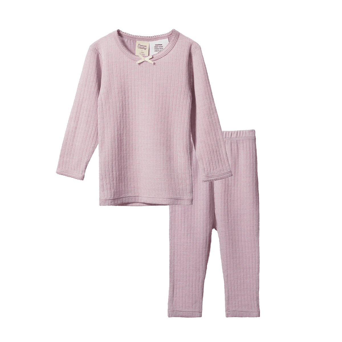 Merino Pointelle Long Sleeve Pyjama Set | Lilac – Mom Store
